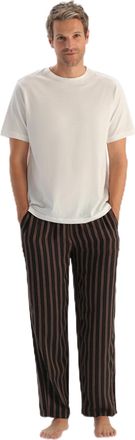 Dagi Mens Brown Striped Viscose Woven Trousers, S