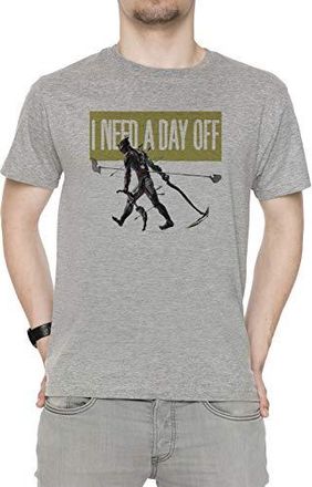 Erido Warframe I Need A Day Off Homme T-Shirt Cou Déquipage Gris Manches Courtes Taille XXL Mens Grey T-Shirt XX-Large Size XXL