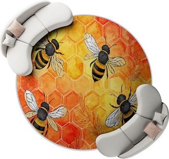 Generic 180 cm Tapis Rond en Laine synth&eacute;tique - Motif Dessin Anim&eacute; Aquarelle Insectes Abeilles antid&eacute;rapant Lavable Tapis pour Chambre denfant Salle &agrave; Manger