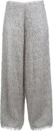 Alysi Femme, Pantalons, Gris, Taille: 36 FR Pantalon Large &agrave; Pois