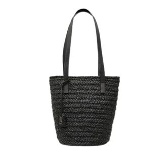 Saint Laurent Sac bandouli&egrave;re en raffia Pre-owned - Femme - Pre-owned - Noir - Taille: ONE Size