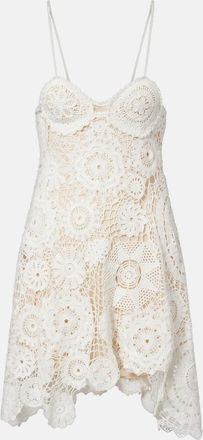 Self Portrait Minikleid aus H&auml;kelstrick