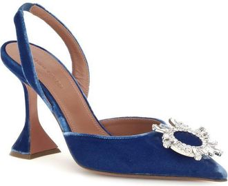 Amina Muaddi Begum Heel Sandal - Blue