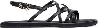 Tommy Hilfiger Sandalen Flat Strappy FW0FW09220 Schwarz