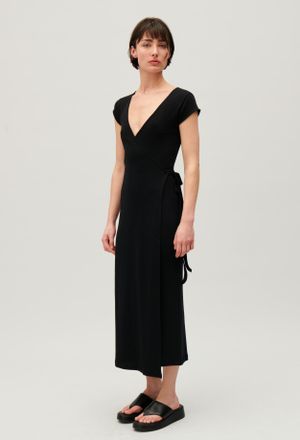 Claudie Pierlot Robe midi cache-caur noire