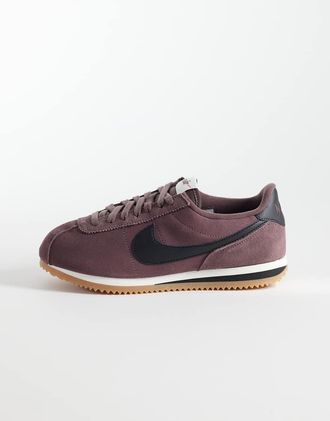 Nike Cortez - Wildleder-Sneaker in Burgunderrot