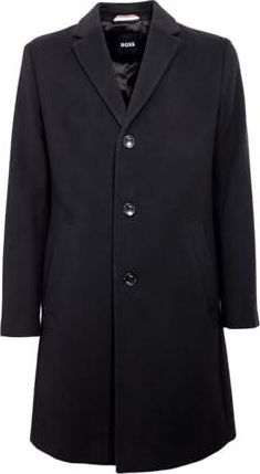 BOSS Manteau Homme Slim Fit en Laine Vierge H-Hyde-C-224 50485199 Noir, Voir photo, 48