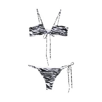 The Attico Zebra Printed Bikini Set - - Swimwear - Damen - Mehrfarbig - XS