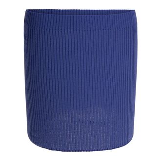 Courr&egrave;ges Gerippter Minirock mit Kn&ouml;pfen - - Skirts - Damen - Blau - S