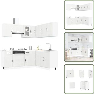 vidaXL vidaXL 11-tlg. K&uuml;chenschrank-Set Kalmar Wei&szlig; Holzwerkstoff