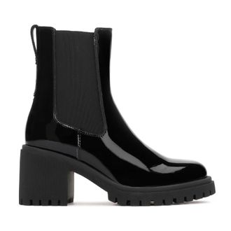 Kazar Schwarze Lacklederstiefel mit Knittereffekt - - Shoes - Damen - Schwarzk - 35 EU