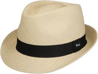 LIPODO Chapeau Panama Jaston Trilby Femme/Homme - Made in Italy en Paille de avec Ruban Gros Grain, Grain Printemps-ete Ete - L (58-59 cm) Nature