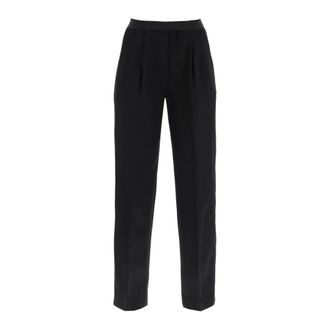 Loulou Studio Femme, Pantalons, Noir, Taille: 30 FR Pantalon Droit Pliss&eacute;
