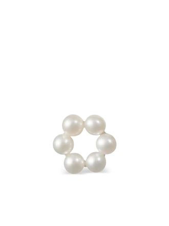 Sophie Bille Brahe 14kt Petite Luna Gelbgoldohrring - Weiß