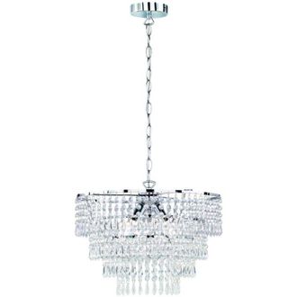 Trio Lustre Orient 3 Lumi&egrave;res E14 Chrome &Oslash;42 cm Lighting Suspensions D&eacute;coratives