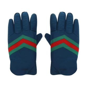 Gucci Nastro Logo Handschuhe - - Accessories - Damen - Blau - 8 IN