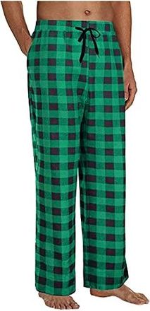 Generic Pantalon de pyjama pour homme - Long &agrave; carreaux - Coupe ample - Respirant - Pantalon de loisirs droit - Bloc de couleurs - Pantalon de yoga - Jambes l