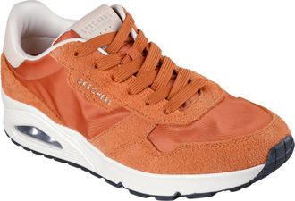 Skechers Sneaker SKECHERS UNO-VINTAGE DAYZ, Herren, Gr. 44, braun (rostbraun), Leder, Schuhe Sneaker, Schn&uuml;rschuh, Halbschuh, Freizeitschuh mit Luftkissen