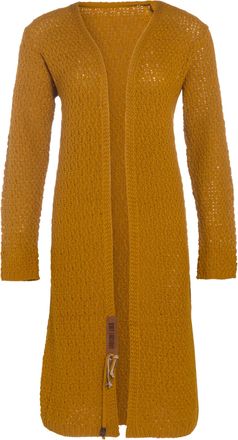 Knit Factory Luna Lange Strickjacke - Damen Strickjacke mit Wolle - Cardigan mit Hochwertige Qualit&auml;t - Grobstrickjacke f&uuml;r Damen - Gro&szlig;en Gr&ouml;&szlig;en - Ocker - 46/48