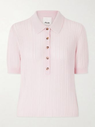 Allude Polohemd Aus Kaschmir In Rippstrick - Pink