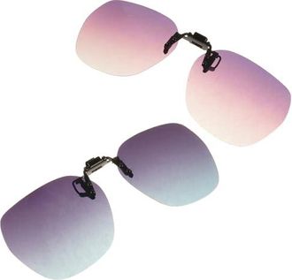 BESPORTBLE Lot de 2 Lunettes de Soleil Polarisées à Clip sans Monture Protection UV Renforcée Verres Anti-Éblouissement Gris Bleu et Rose Clair pour Conduite et 