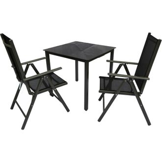 ebuy24 3 tlg Alu Glas Gartenset Sitzgruppe 80SW