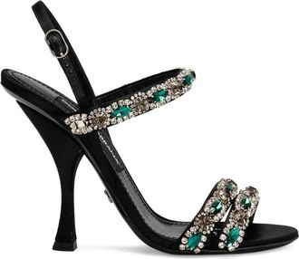 Dolce & Gabbana Sandalen mit Kristallen - Schwarz