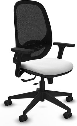 Piqueras y Crespo Wei&szlig;er Schreibtischstuhl mit 3D-Armen, h&ouml;henverstellbare Lendenwirbelst&uuml;tze, ausgestattet mit Syncro/Translack und Schneidschaum, mit Rollen von 65 mm