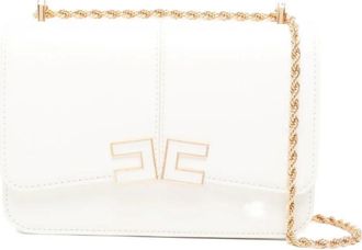 Elisabetta Franchi Femme, Sacs, Beige, Taille: ONE Size Sac bandouli&egrave;re avec d&eacute;tail logo