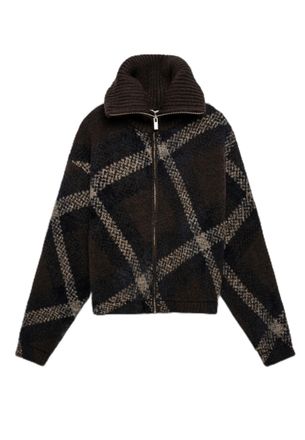 Mavi Damen Zipper Cardigan Strickjacke, Chocolate Martini, L