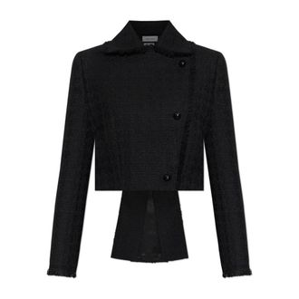 Alexander McQueen Asymmetrischer Tweed-Blazer - - Jackets - Damen - Schwarzk - XS