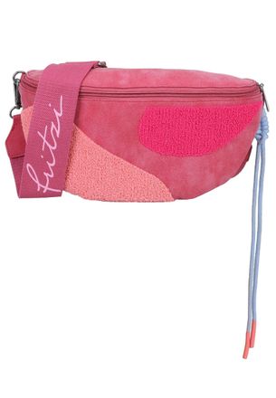 Fritzi Aus Preu&szlig;en Fritzi Bum Bag Big Limited Happy Flocked Soft Berry G&uuml;rteltasche Crossbody Vegan Lederimitat Flockung Damen Bauchtasche Festival mit Rei&szlig;verschluss un
