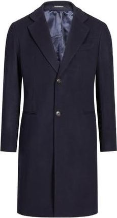 Emporio Armani Langer Mantel aus Wolle und Kaschmir Emporio Armani in Blau