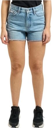 Calvin Klein Femme, Shorts, Bleu, Taille: W30 90s Relaxed Frayed Denim Shorts