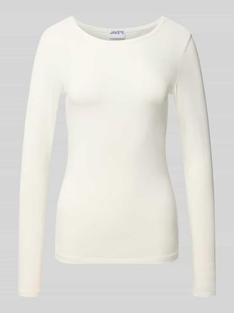 Jake*s Casual Longsleeve mit U-Boot-Ausschnitt