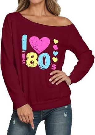 Generic 2026 Pull dautomne &agrave; Manches Longues sans Capuche pour Femme - sans Manches - &Eacute;paules d&eacute;nud&eacute;es - Haut d&eacute;contract&eacute; avec Motif imprim&eacute; pour Le Quotidien