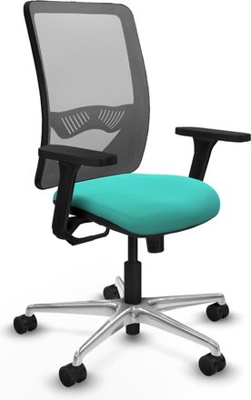 Piqueras y Crespo Schreibtischstuhl, verstellbare Armlehne, h&ouml;henverstellbare Lendenwirbelst&uuml;tze, ausgestattet mit 3 Positionen und Schneideschaum, Grau/T&uuml;rkis