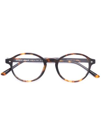 Giorgio Armani lunettes de vue &agrave; monture ronde - Marron