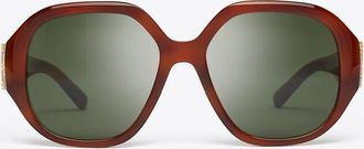 Tory Burch Runde Eleanor Oversize-Sonnenbrille