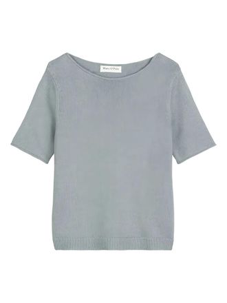 Marc O'Polo haut en maille à manches courtes - Bleu