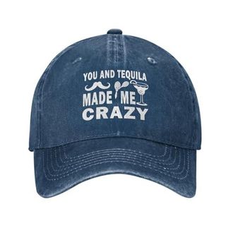 Generic Toi Et La Tequila Me Rendez Folle Unisexe Chapeau Anti UV Trucker Caps Anti-Soleil Chapeau De Cowboy pour Golf Cyclisme Toutes Les Saisons
