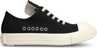 Rick Owens Homme, Chaussures, Noir, Taille: 42 EU Denim Low Top Baskets