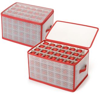 Com-Four 2X Aufbewahrungsbox f&uuml;r insgesamt 224 Weihnachtskugeln - Christbaumschmuck-Sortierbox - Christbaumkugeln- und Weihnachtsdeko-Organizer - Aufbewahrung 