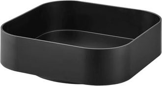 Yamazaki Tableware 2199 Tower Rotating Storage Tray, Black, ABS Resin/Silicone, 20 x 20 x 6.3 cm