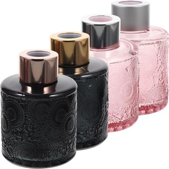 BESPORTBLE 4 St&uuml;ck Parf&uuml;mbeh&auml;lter aus Bruchsicherem Glas Gepr&auml;gte Aromaflaschen Kompakt und Nachf&uuml;llbar f&uuml;r &Auml;therische &Ouml;le und Raumduftdekoration Zuf&auml;llige Farbe