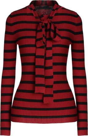 8 by YOOX MERINO BLEND STRIPED SWEATER WITH SCARF