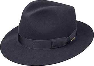 Stetson Chapeau Bogart Penn Femme/Homme - Made in The EU Feutre de Poil a Rabat avec Doublure, Ruban Gros Grain Printemps-ete Printemps Ete Automne Hiver - 57