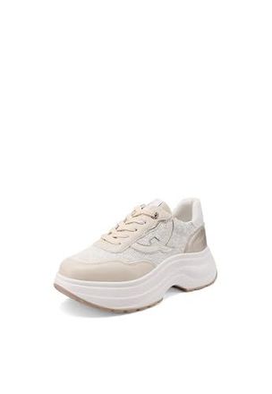 Queen Helena Sneakers Platform Baskets Femme X33-35, X34 30 Beige, 36 EU