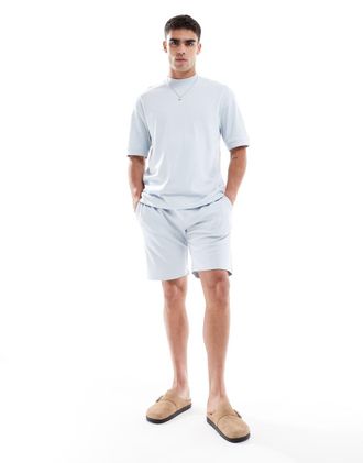 Brave Soul Ensemble t-shirt oversize et short - Bleu