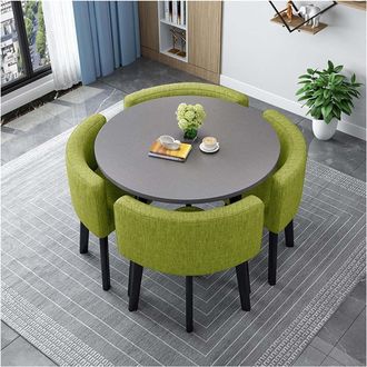 Generic Eingebauter Tisch und Stuhl. Kleiner, quadratischer runder Konferenztisch mit 4 St&uuml;hlen, for den Einsatz in Gesch&auml;ften, Besprechungen und kleinen Vera